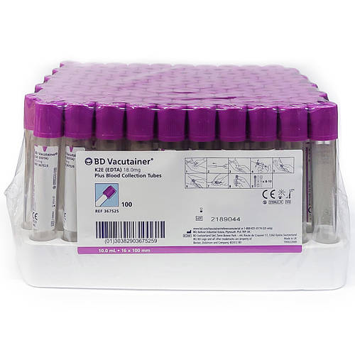 Пробірки вакуумні BD Vacutainer® Plus 10 мл, 16х100 мм, К2 ЕДТА ...