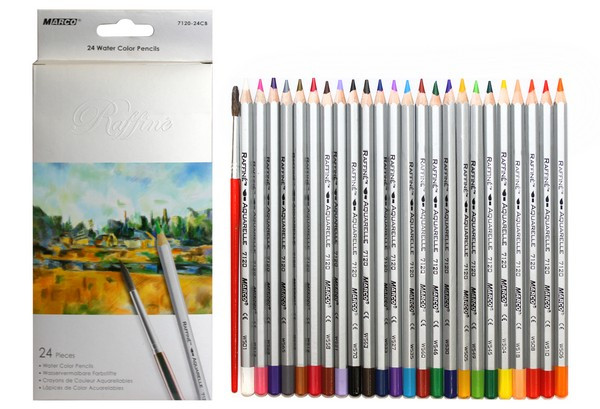 Купить Олівці кольорові акварельні Marco Raffine 24 кольори в интернет ...