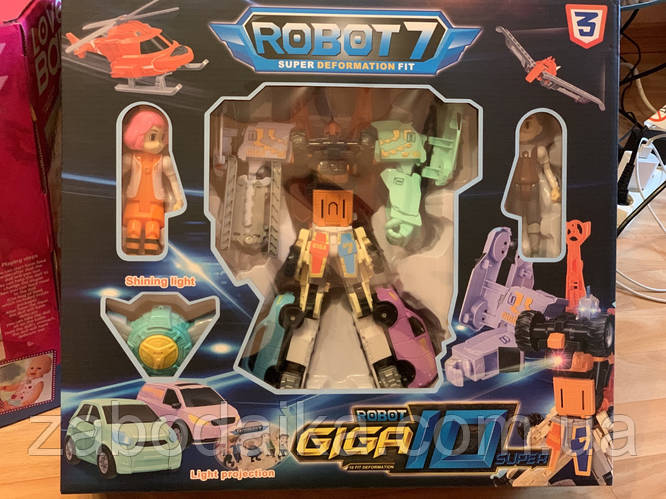 Великий робот Трансформер Q1905 тобот GIGA 10, 2 герої, світло, звук ...