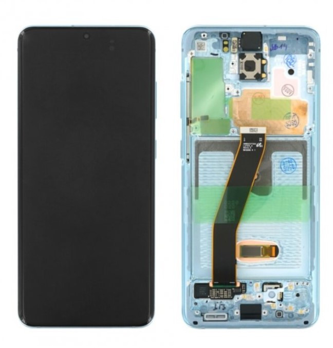 Модуль (сенсор + дисплей) Samsung G980 Galaxy S20 blue cloud + frame ...