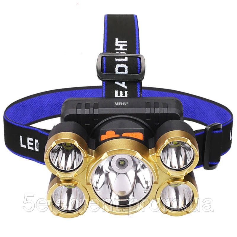 Фонарик Налобный Аккумуляторный COB 5 Х CREE XPE Светодиодов с USB ...