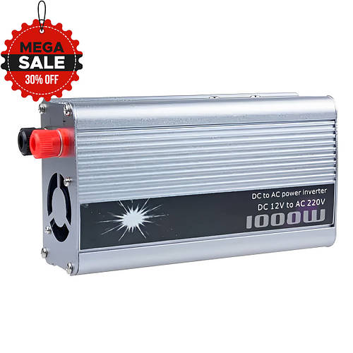 Перетворювач напруги інвертор 12 в 220 1000W, перетворювач електрики з ...