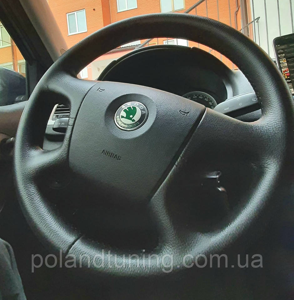 Чохол на руль, кермо Skoda Octavia A5 2004-2009 зі спицями чорна еко ...