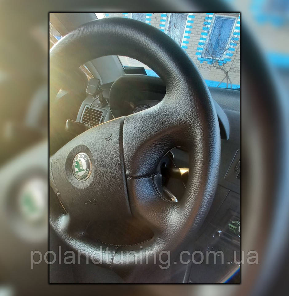 Чохол на руль, кермо Skoda Octavia A5 2004-2009 зі спицями чорна еко ...