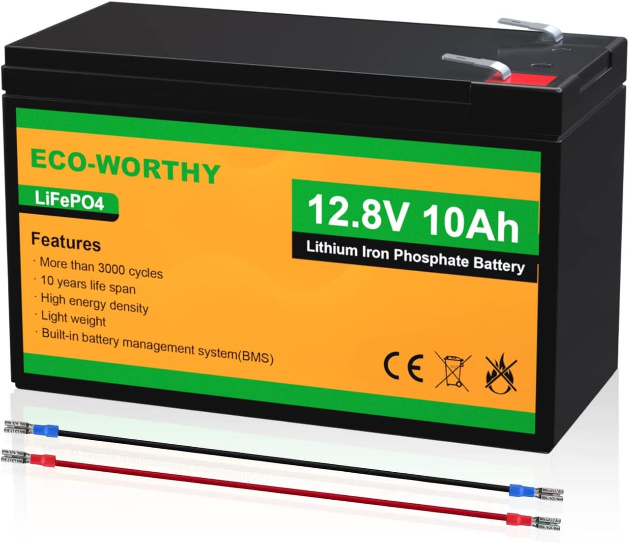 Аккумулятор Eco Worthy LiFePO4 12V 10Ah (128Wh), 3000+ циклов (ID ... Аккумулятор Eco Worthy LiFePO4 12V 10Ah (128Wh), 3000+ циклов (ID ...