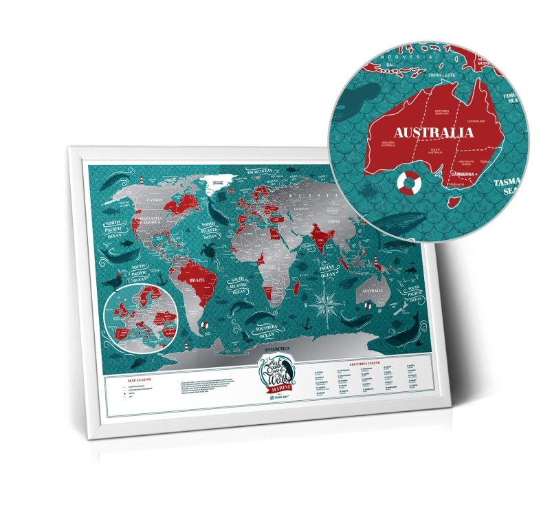 Купити Скретч-мапа світу 1DEA.me Travel Map of the World Marine (MW ...