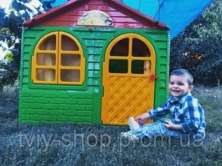 Купить Детский игровой домик со шторками из пластика салатового цвета ...