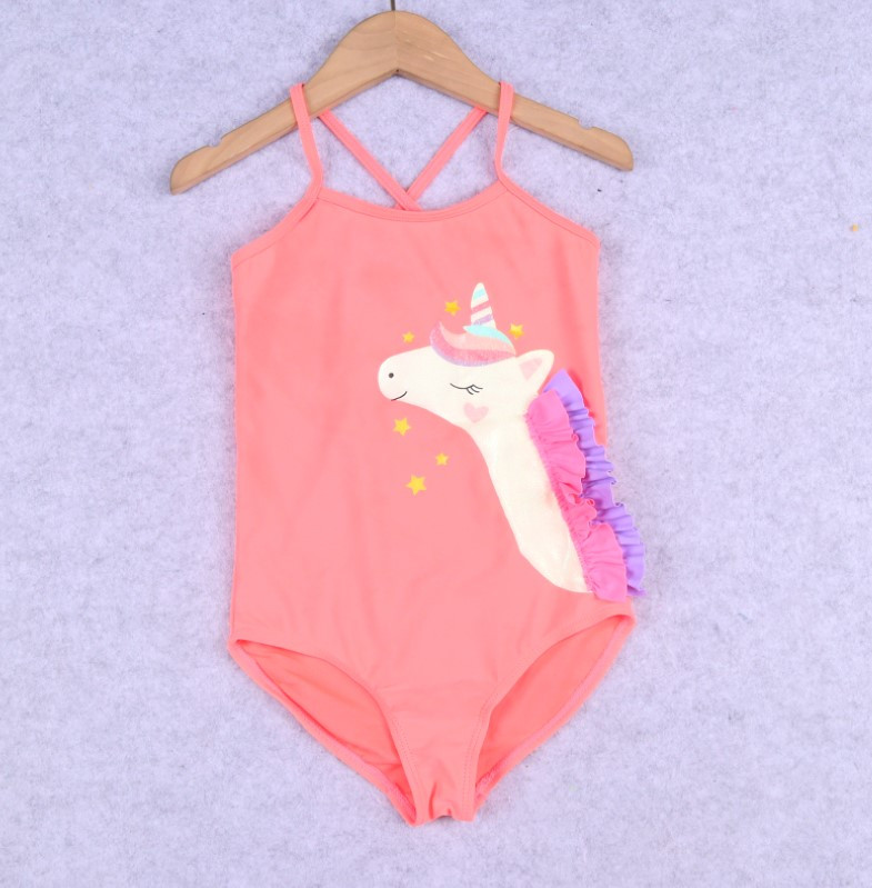 Купальник Детский для Девочки Кораловый с Единорогом — Купить Недорого ...