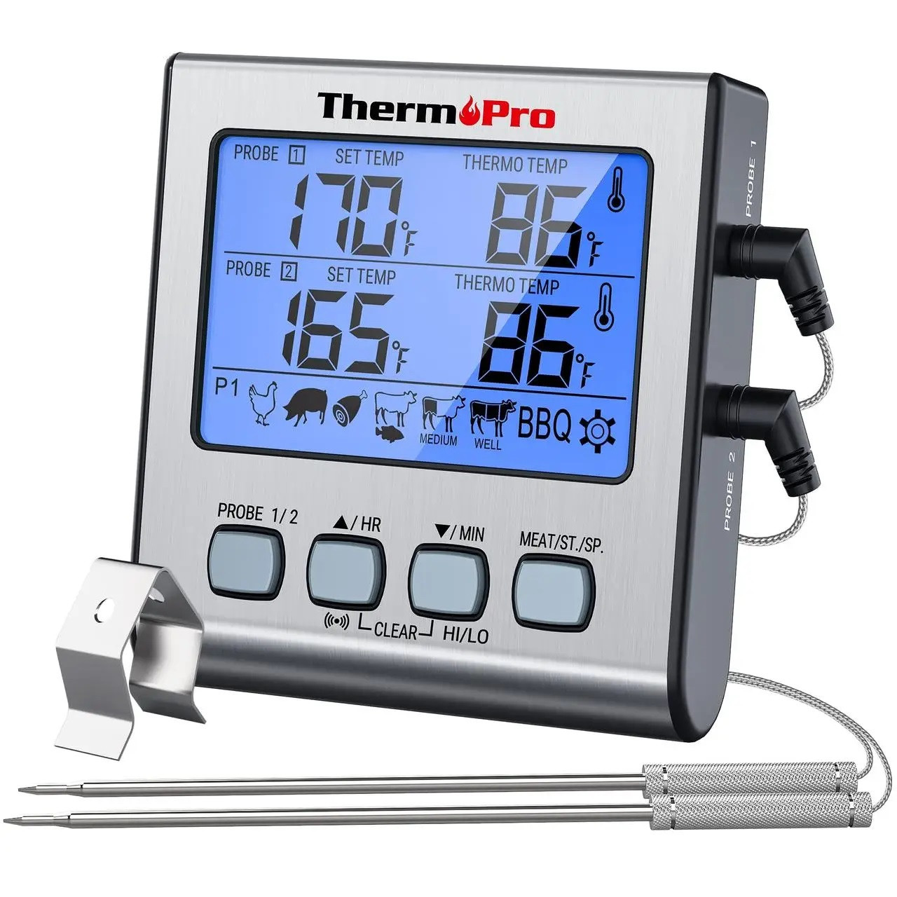 Купить Термометр двухканальный ThermoPro TP-17 (-10..+300 °C) с ...