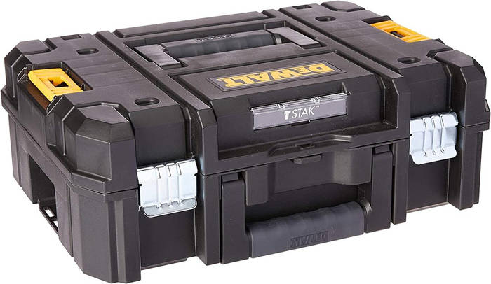 Flat Top Toolbox DEWALT Tool Box, TSTAK II, Flat Top (DWST17807), Black ...