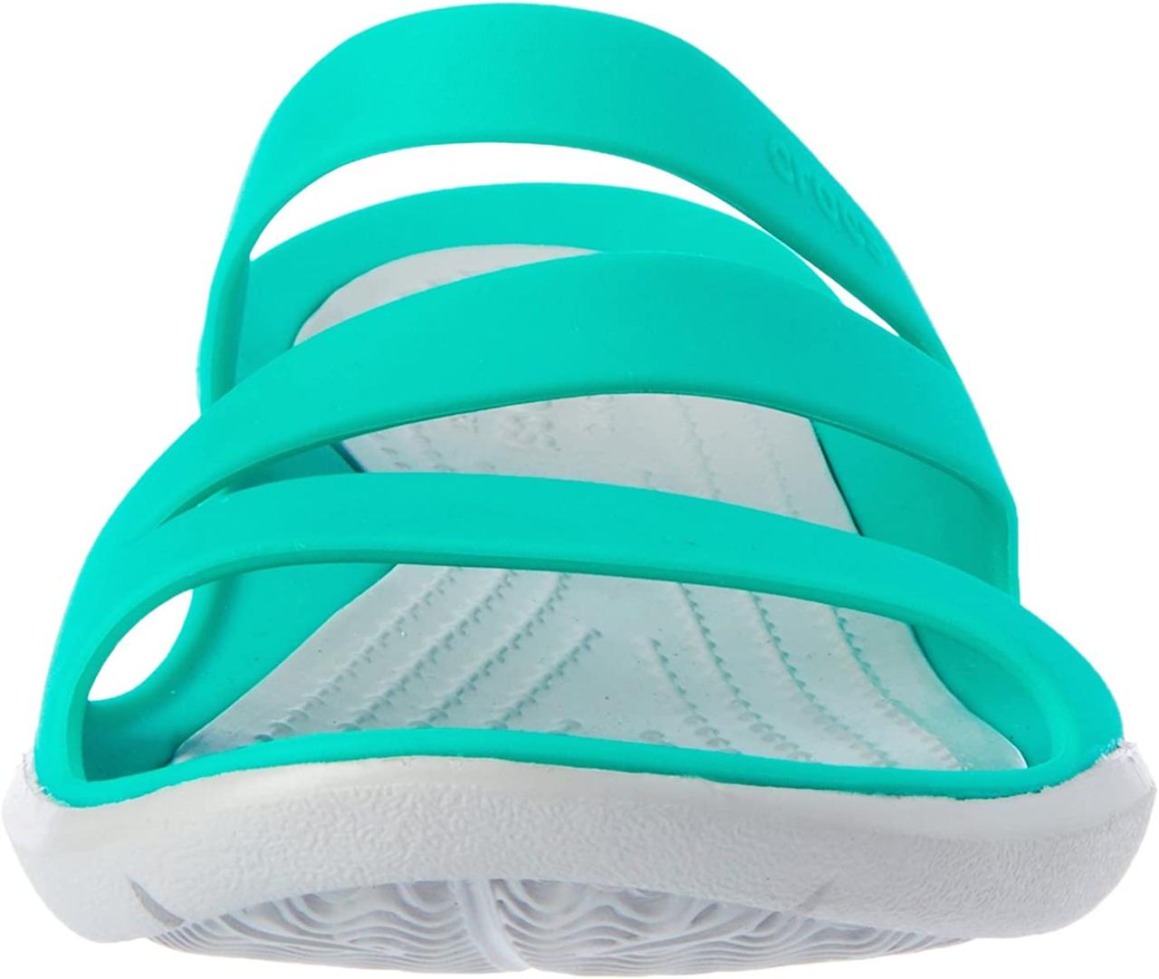 4 Tropical Teal/Light Grey Женские сандалии Crocs Swiftwater, легкие и ...