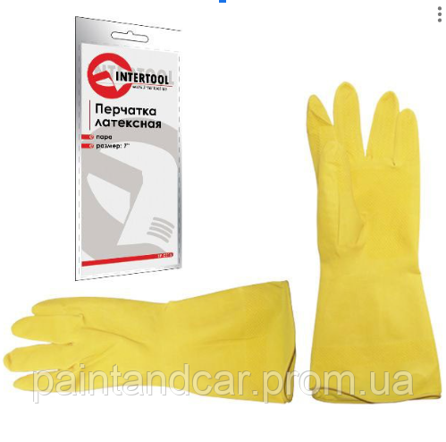 Купить Перчатка латексная 9"/L INTERTOOL SP-0018 (пара), цена 25 грн — Prom.ua (ID#1772227318)