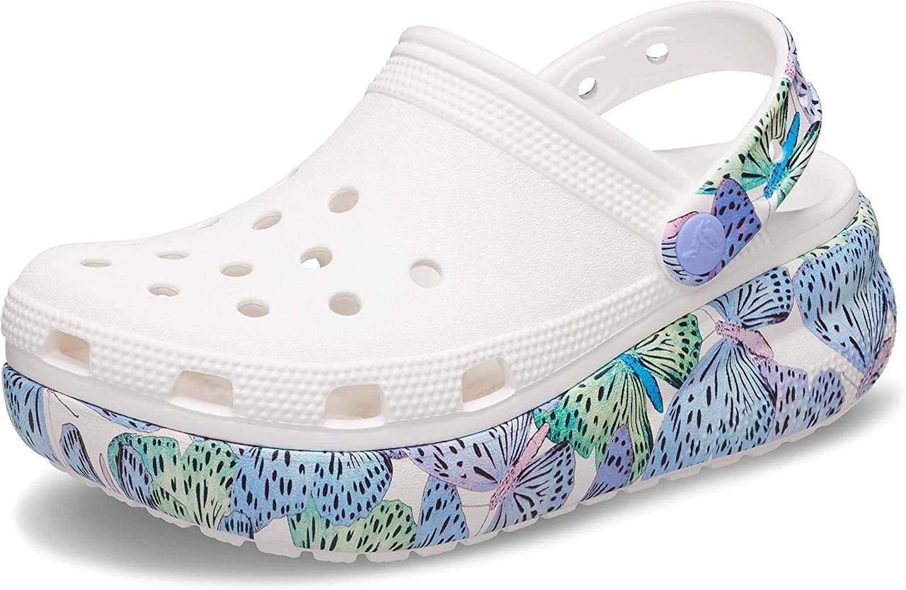 4 Women/2 Men White/Multi Crocs Unisex-Adult Classic Crush Clogs ...