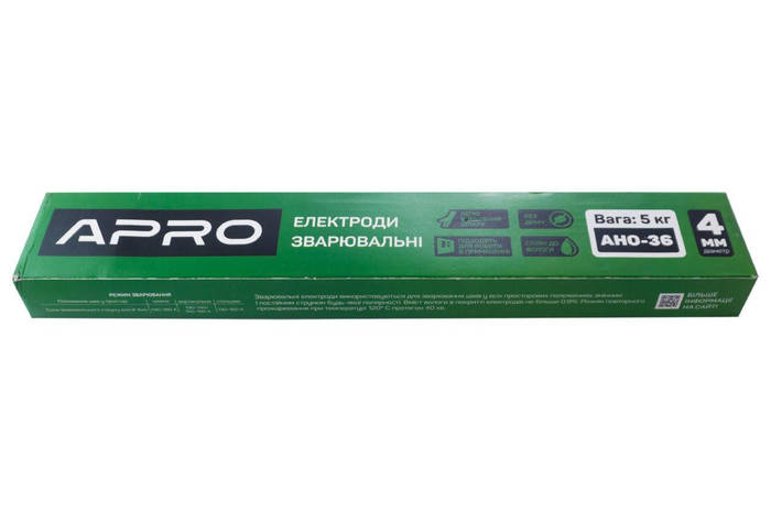 Купить Электроды сварочные Apro - 4 мм x 5 кг АНО-36, цена 650.44 ₴ — Prom.ua (ID#1772274691)