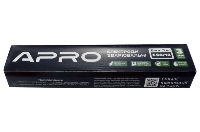 Купить Электроды сварочные Apro - 3 мм x 5 кг Е 60/13, цена 709.20 грн — Prom.ua (ID#1772274693)