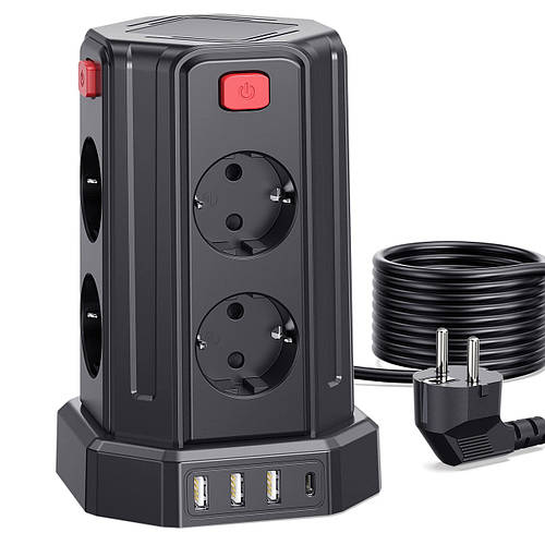 Сетевой удлинитель на 8 розеток 3 usb выходов, розетка с выключателем ...