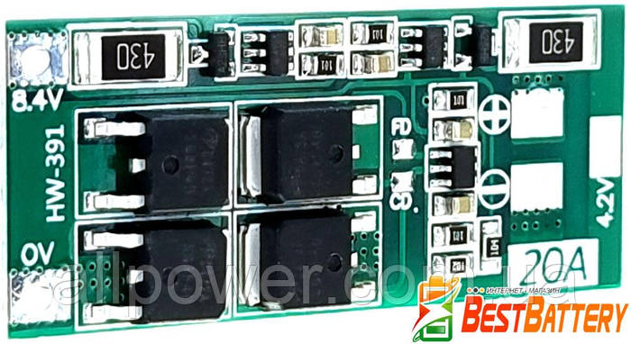 Плата захисту BMS 2S 20A 7.4 V (8.4 V) для Li-Ion акумуляторів ...