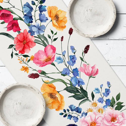 Дорожка на стол (раннер) Летний букет 150x40 см (DR_23F042) (ID ...