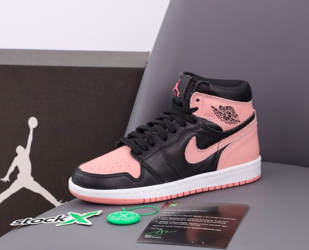 Кроссовки женские Nike Air Jordan 1 розовые с черным, Найк Джордан ...