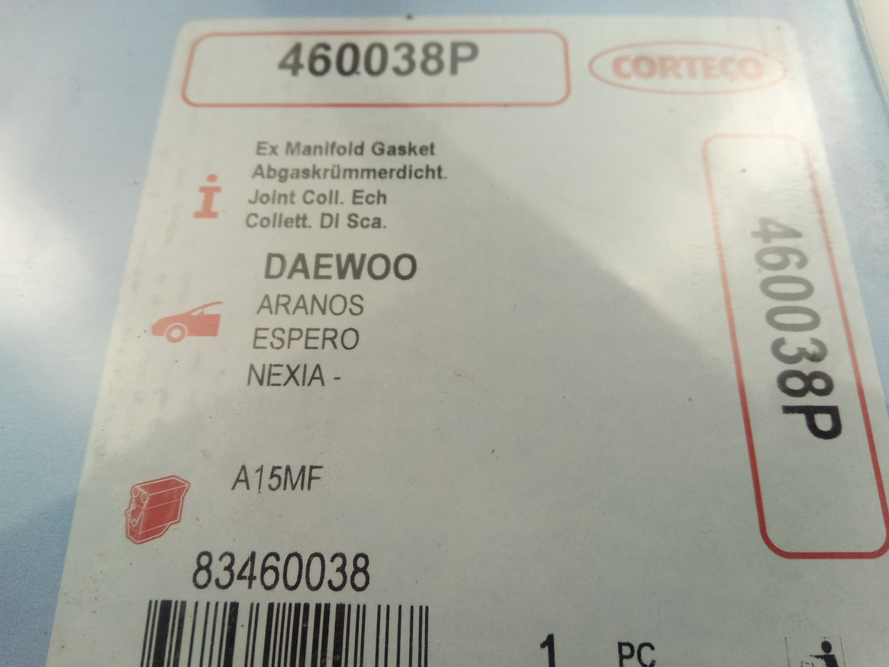 Прокладка колектора Lanos 1.6 випускного Corteco (460038P) (96378805/ ...