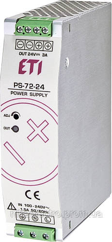 Купить Блок питания PS-72-24 (Вход: 100-240V AC/140-340V DC; Выход: 24 ...