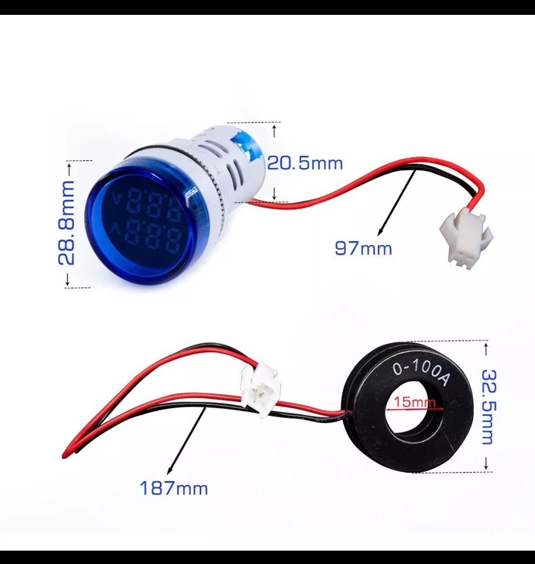 Амперметр+вольтметр 220вольт жёлтый круглый, цена 230 грн — Prom.ua (ID ...