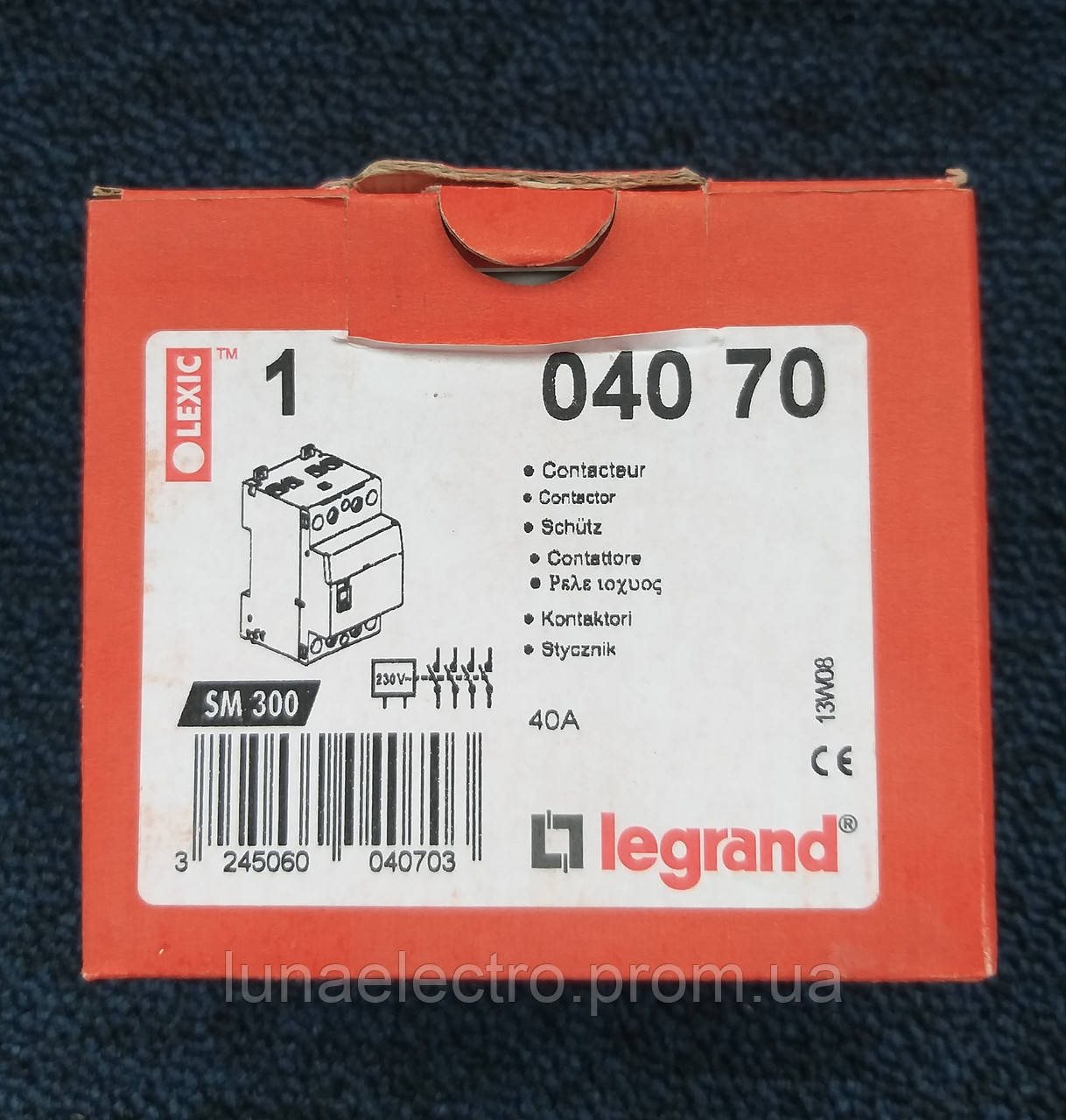 Контактор модульный Legrand 40A 4NO 230V AC с ручным управлением 04070 ...
