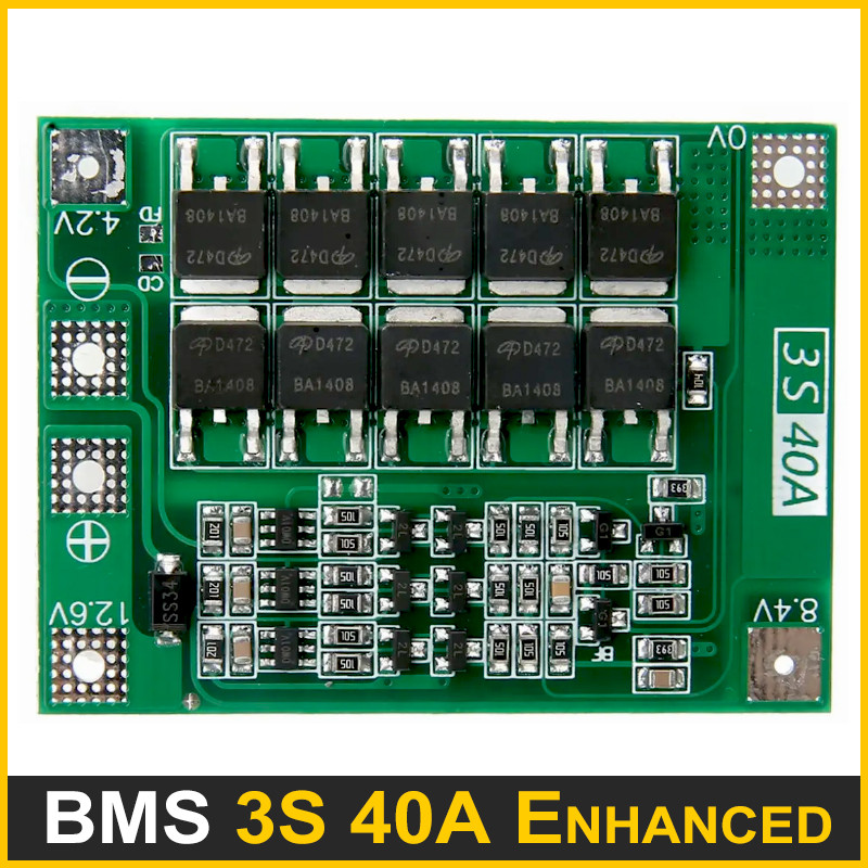 BMS контролер 3S Li-Ion 18650 12.6V 40A заряду/розряду 3S 40A, ціна 70. ...