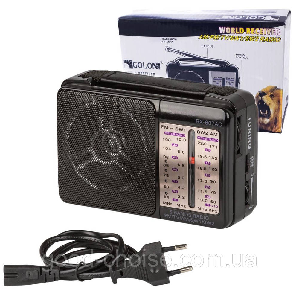 Портативный Радиоприемник GOLON RX-607 от Сети и Батареек / Мини FM ...