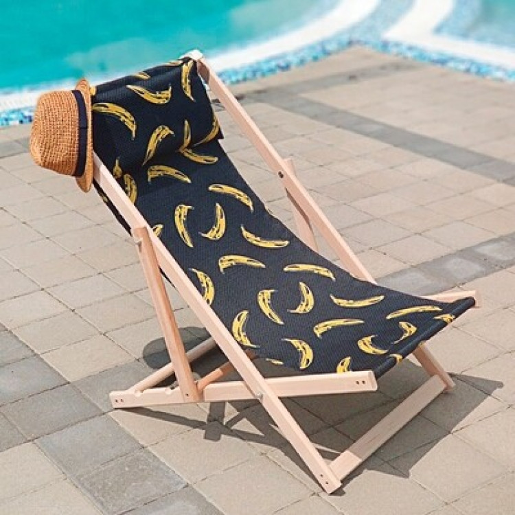 Кресло шезлонг раскладной для пляжа и бассейна деревянный, лежак ...