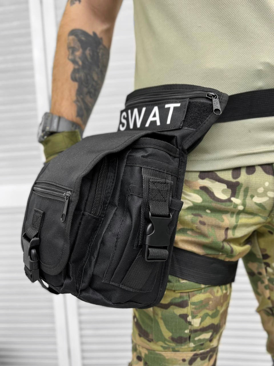 Тактическая Сумка Поясная на Ногу Swat Black П2-3! — Купить Недорого на ...
