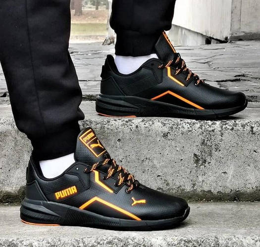 Купить Мужские Кроссовки PUMA Черные Кожаные Пума (размеры: 41,42,43,44 ...