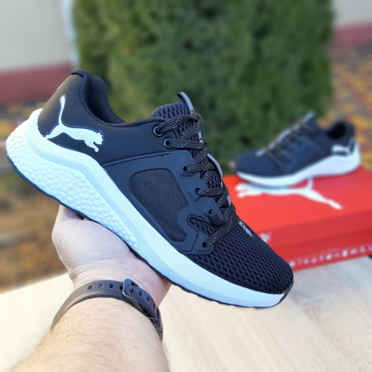 Puma Hybrid Racer Кроссовки мужские весна лето черно-белые Пума Гибрид ...