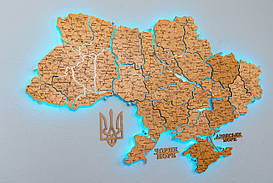 Карта Украины с подсветкой на стену из дерева | Купить деревянную карту ...