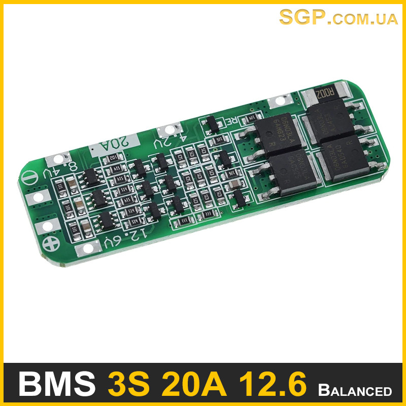 Купить BMS 3S 20A 12.6 Balanced Плата БМС с балансирами на 20Ампер ...