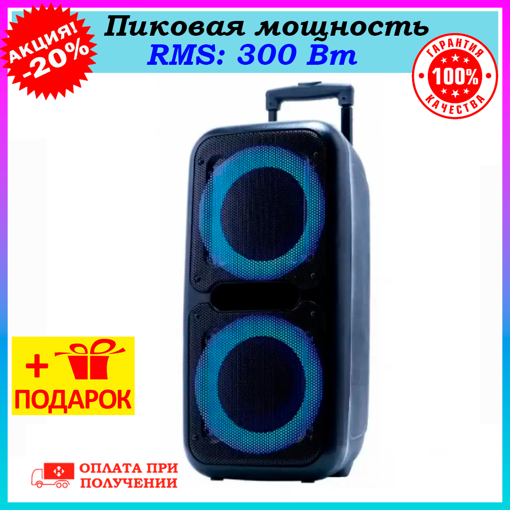 Купить Переносная мощная колонка с двумя микрофонами ZXX-7575 Колонка с ...