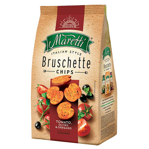 Купити Брускетти Maretti Bruschette Chips томати, оливки та орегано XXL ...