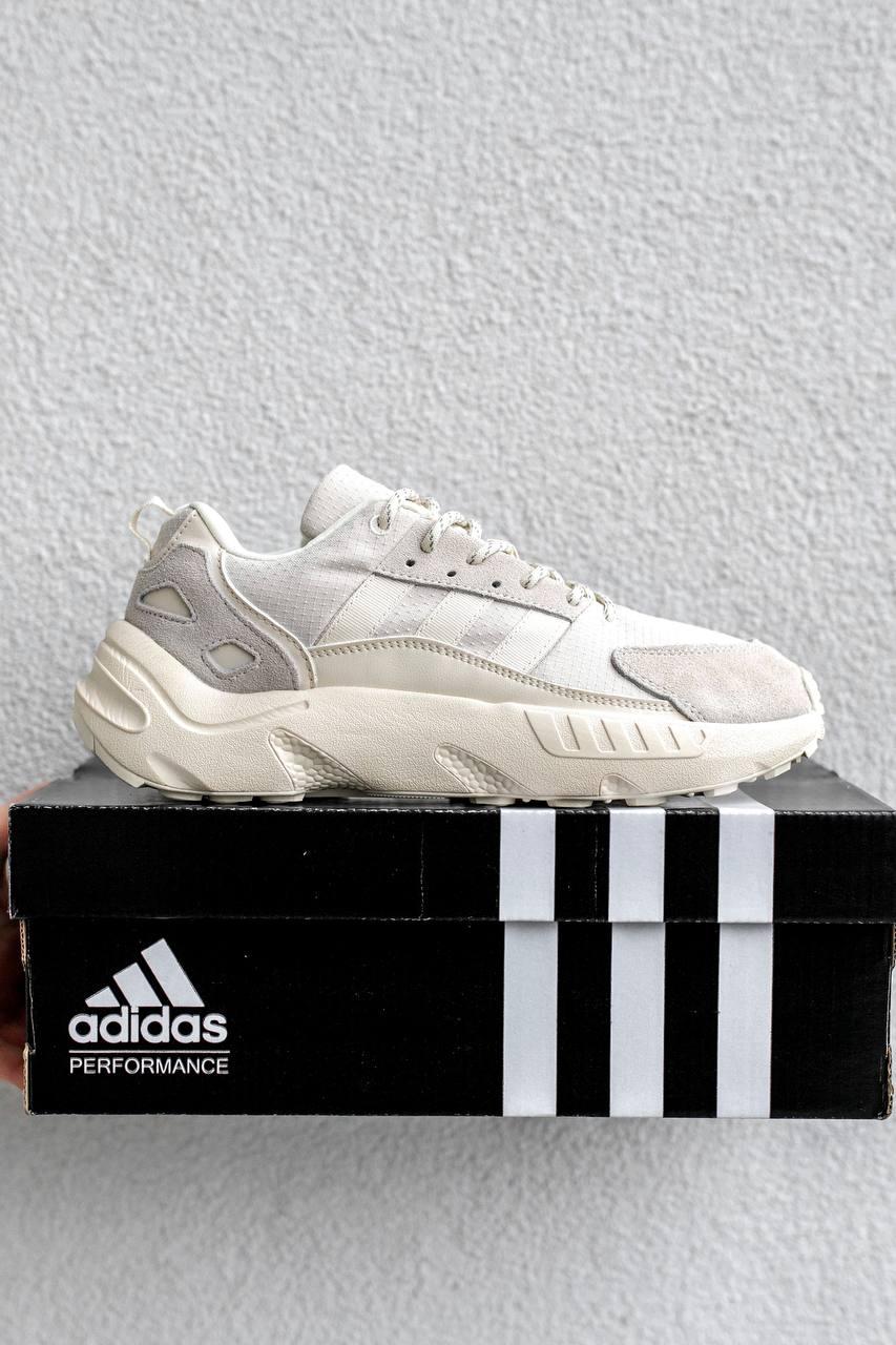 Кроссовки мужские Adidas ZX 22 бежевые замшевые демисезонные стильные ...