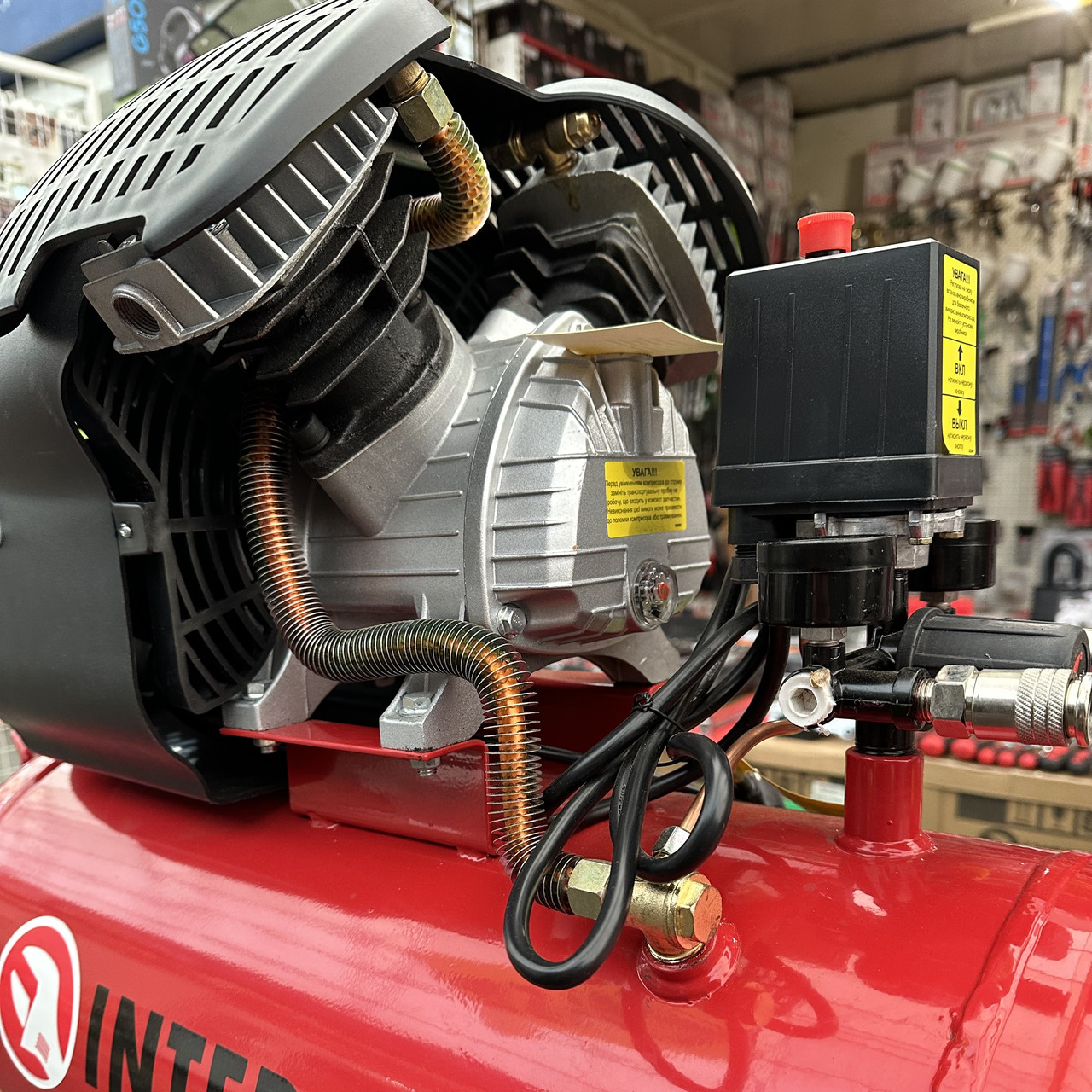 Купити Компресор повітряний двохпоршневий 50 л, 2.23 кВт, 220 В, 10 атм, 354 л/хв, 2 циліндри ...