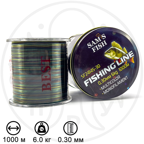 Купити Ліска Sam's fish 0,30мм 1000 м в металевій банкі, ціна 279 грн ...