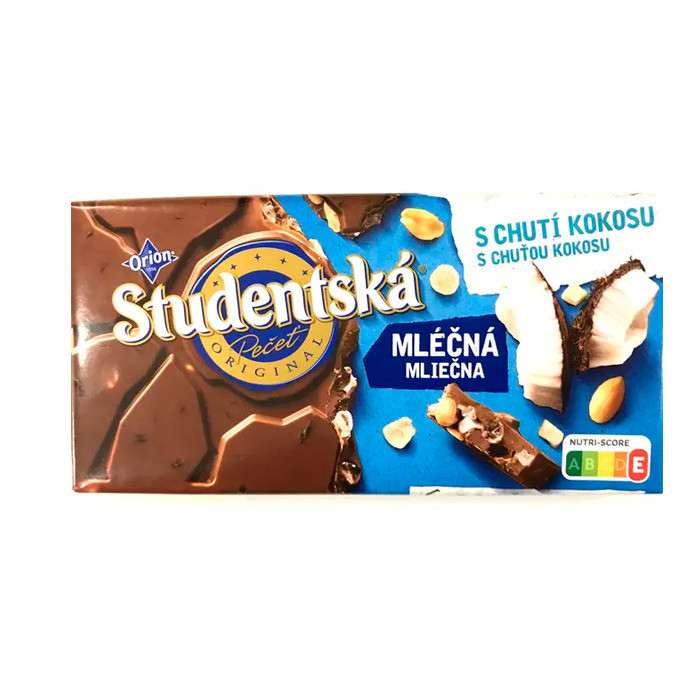 Купить Шоколад молочный Studentska Pecet с кокосом и арахисом 170г ...