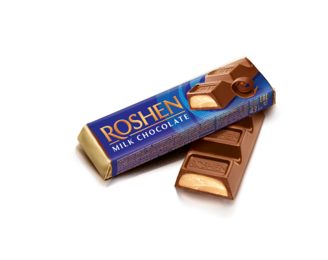 Батон Roshen молочно-шоколадний із начинкою крем-брюле 30 шт. по 40 г ...