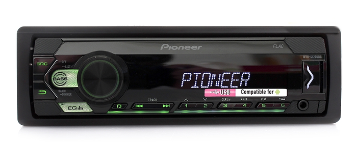 Автомагнитола в машину на базе Android Pioneer MVH-S120 UBG зеленая подсветка. Магнитофон для ...