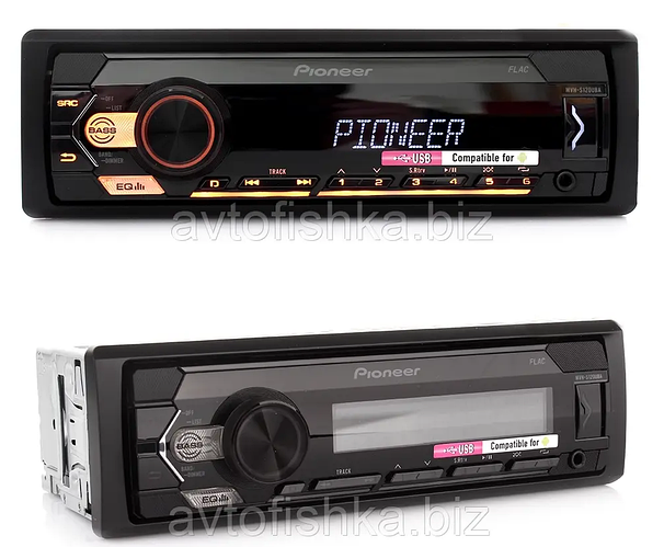 Автомагнітола в машину на базі Android Pioneer MVH-S120 UBA бурштинове підсвічування. Магнітофон ...