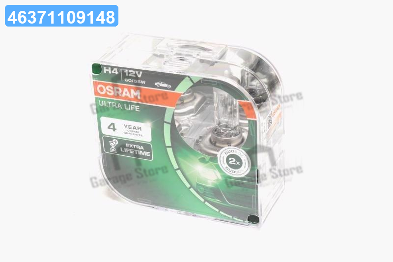 Купить Лампа фарная H4 12V 60/55W P43t ULTRA LIFE (компл.) (пр-во СНГ ...