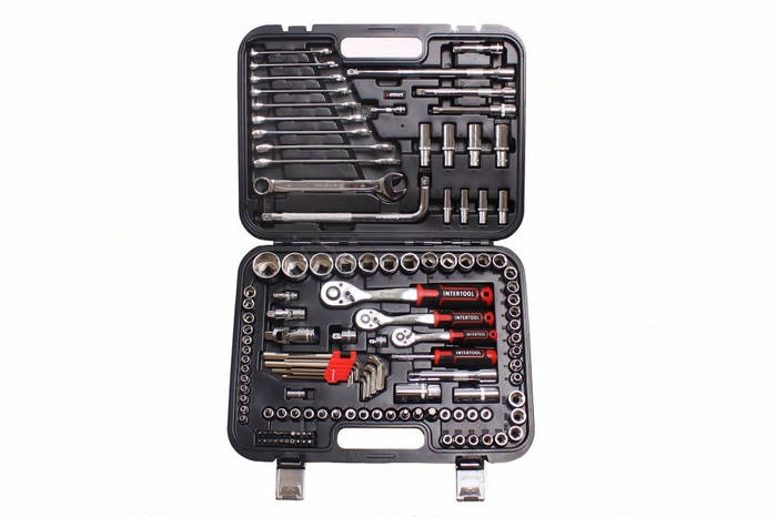 Купить Набор инструментов 1/2" & 3/8" & 1/4", 126 ед., Cr-V STORM INTERTOOL ET-8126, цена 4649 ...