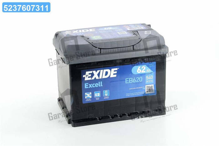 Купить Аккумулятор 62Ah-12v Exide EXCELL(242х175х190),R,EN540 EB620 ...