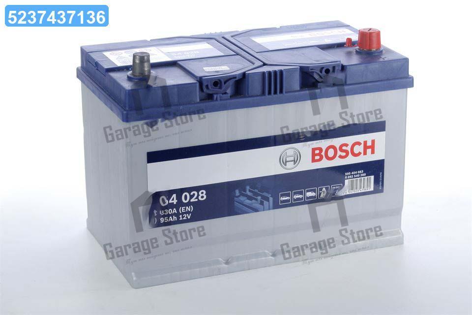 Купить Аккумулятор 95Ah-12v BOSCH (S4028) (306x173x225),R,EN830(Азия ...