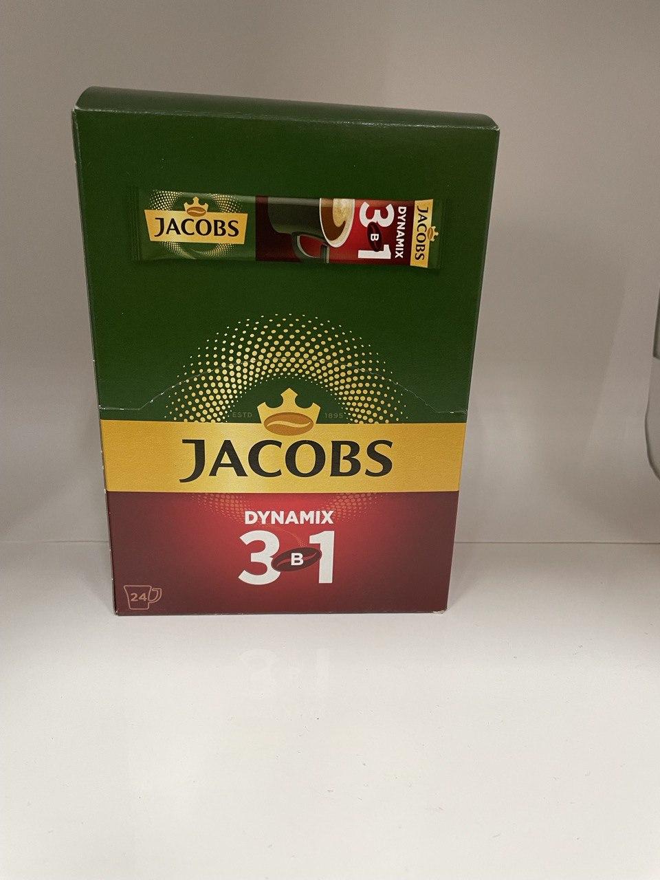 Jacobs 3 в 1 Dynamix кофейный напиток растворимый 24 стика Кофе