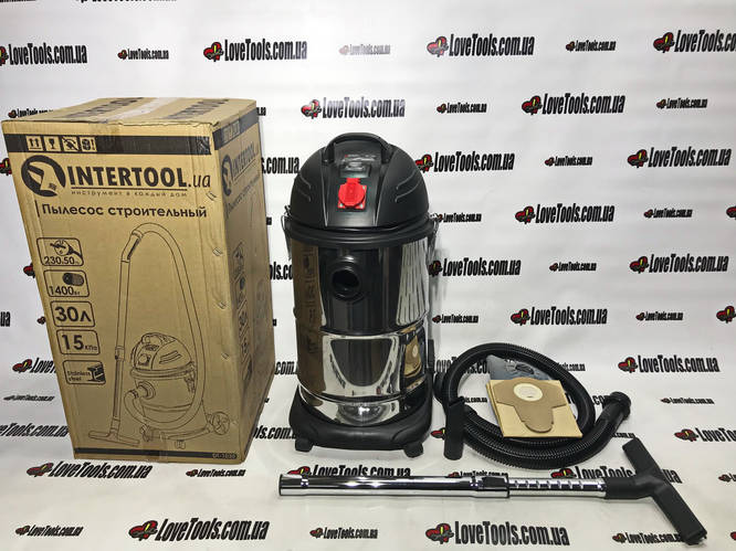 Пилосос будівельний 30 л., корпус із неірж. сталі, 1400 Вт. INTERTOOL DT-1030 (ID#1724958185 ...